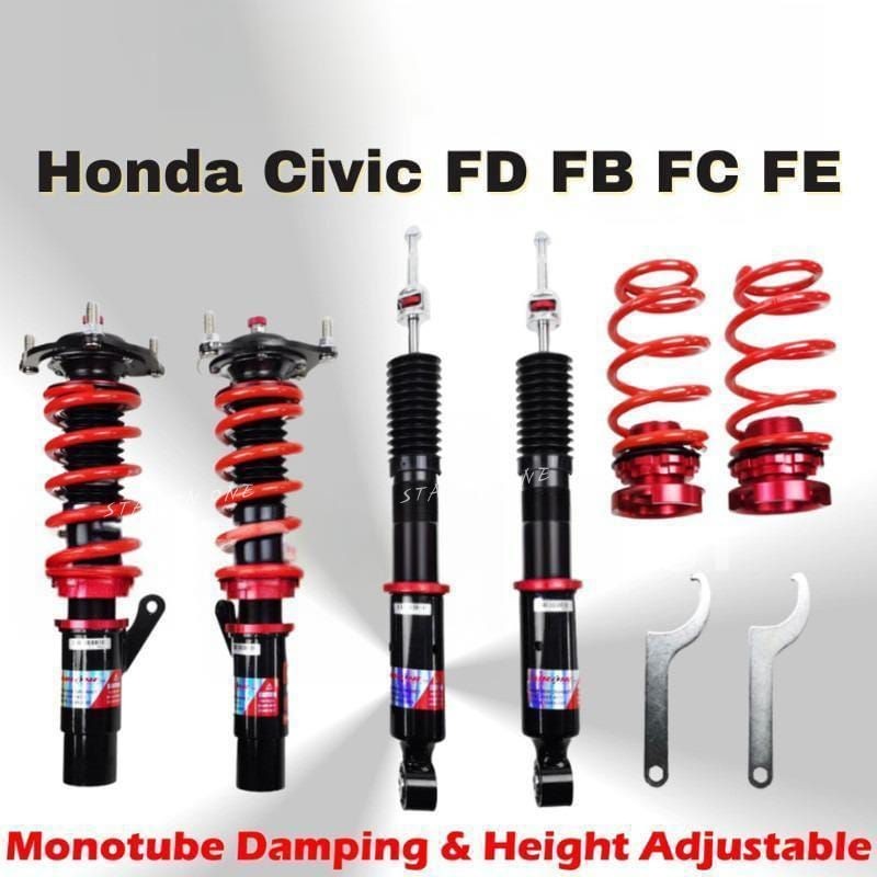 Honda Civic FD/FB/FC/FE Monotube HiLo Soft Hard Body Shift Coilovers ...