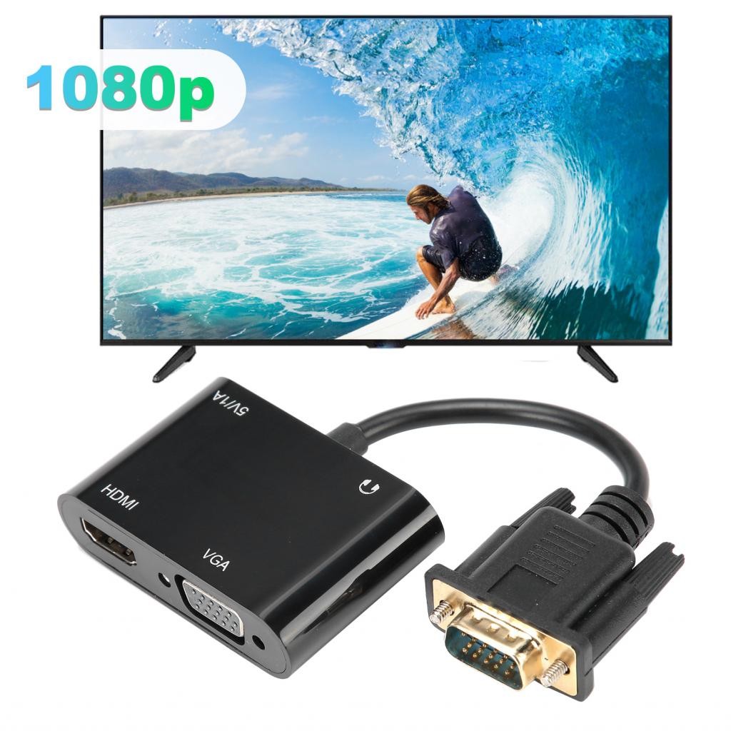 Flyingshop VGA To Adapter 3-in-1 Power Converter TV Projector Displays ...