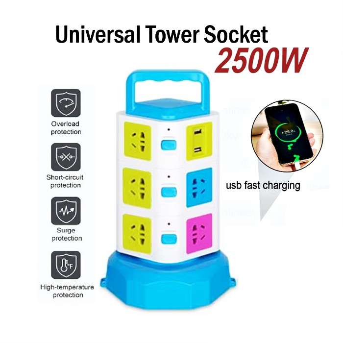 Malaysia: Palam Soket Sambungan Menara Universal dengan Port USB Dwi ...