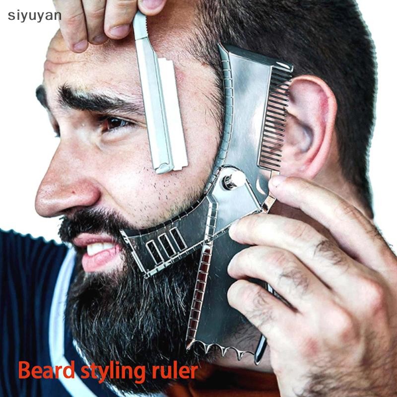 Si Men Beard Shaping Tool Styling Template Built In Mustache Comb Shape ...