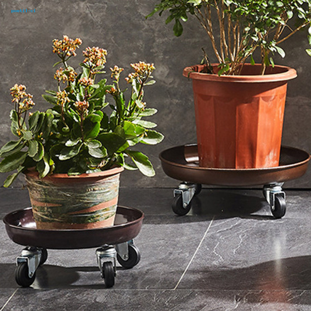 poetil Plant Trolley with Rust-resistant Coating Plant Caddy with 360 ...