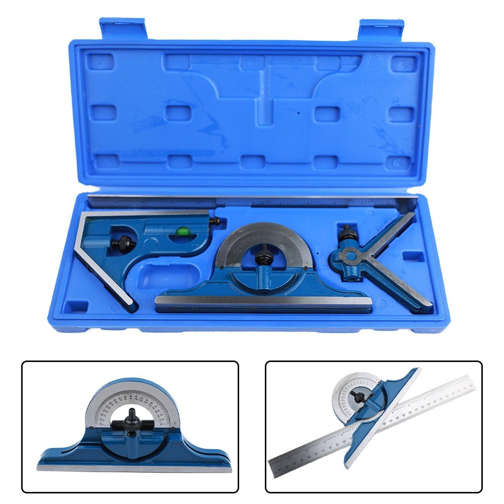 [LUMY]4Pcs 180 Degree Bevel Protractor Angle Combination Set Squares ...
