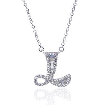 925 Silver Rantai Leher Huruf A-Z | Loket Nama Perak 925 Korea Design ...