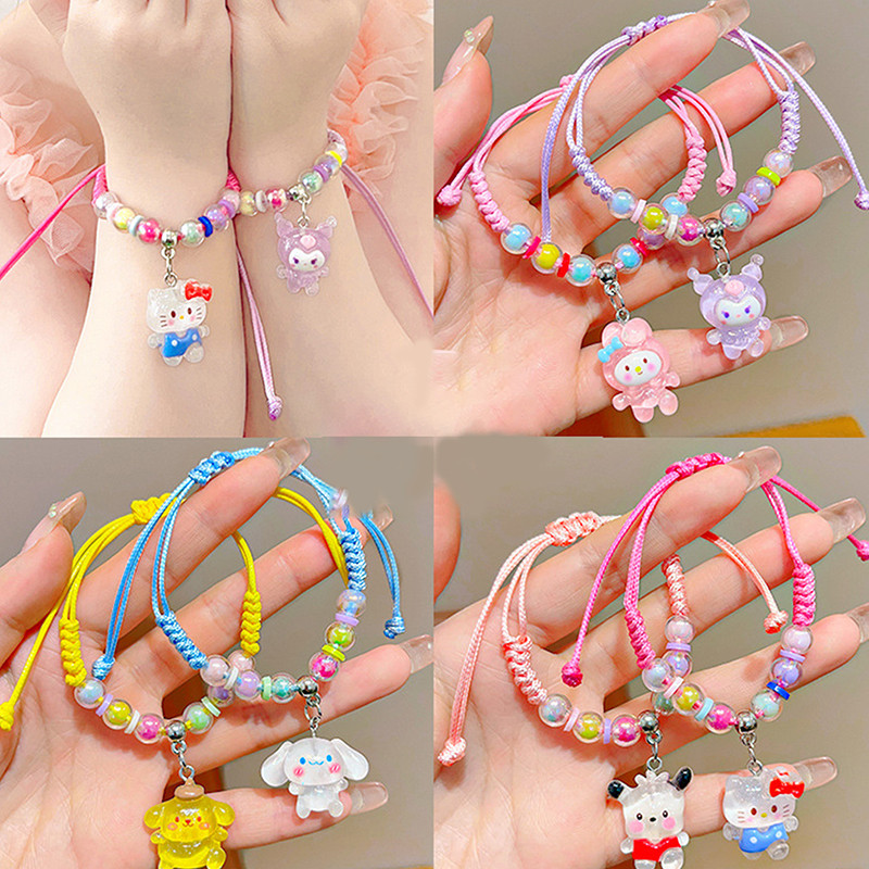Sanrio Sweet Cute Bracelet Kawaii Anime Melody Kuromi Cinnamoroll ...