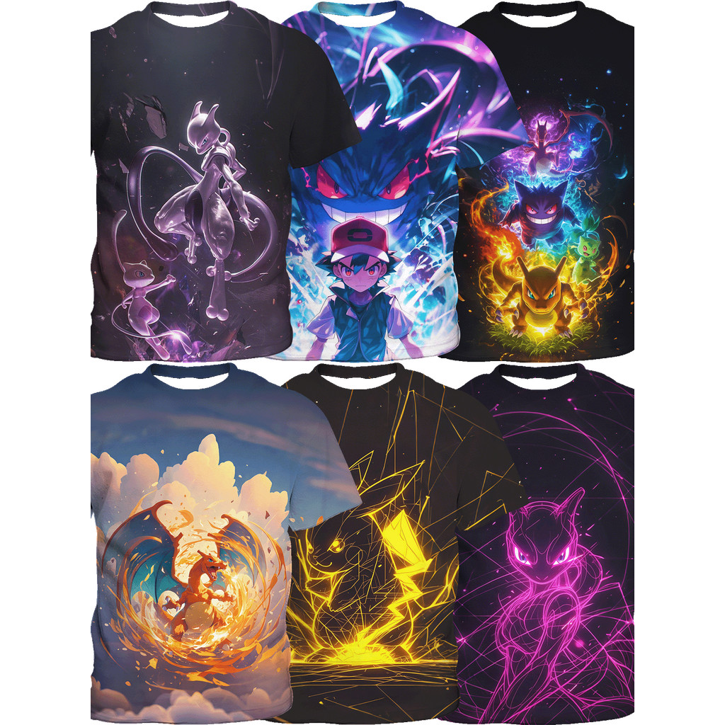 Pokemon, Pikachu, Koda duck print children's T-shirt Boy shirt Anime ...