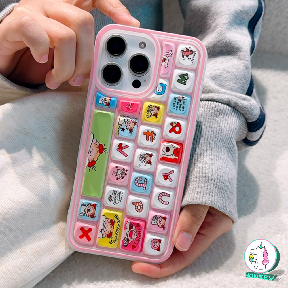 Lovely Cartoon Coco Sauce Girl Keyboard Bread Phone Case for iPhone 16 ...