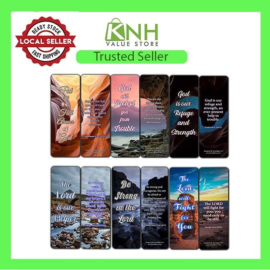 Christian Bookmarks Scriptures Gods Protection Courage (6-Pack) 基督教 耶稣 ...