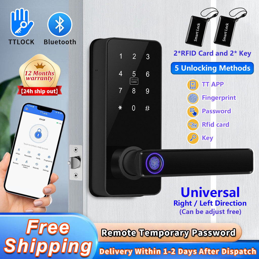 【24h ship out】TT APP Smart Door Lock Digital Automatic Electronic Lock ...