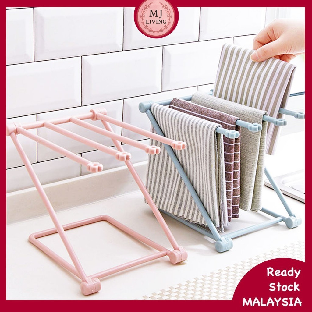 Foldable Kitchen Drying Rack Dish Towel Cup Storage Holder Desktop Hair ...