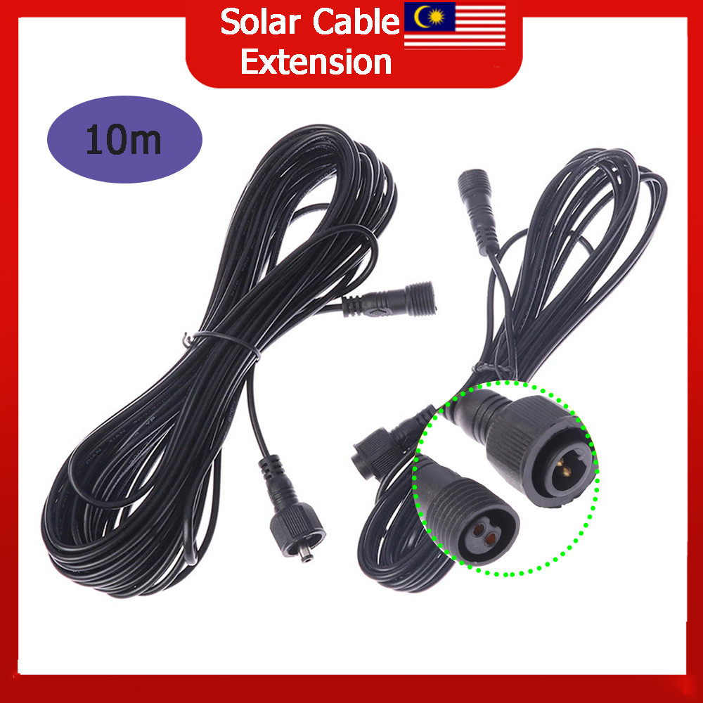 2 Pin Solar Cable Extension 10M Plug Extension Cord Power Waterproof ...