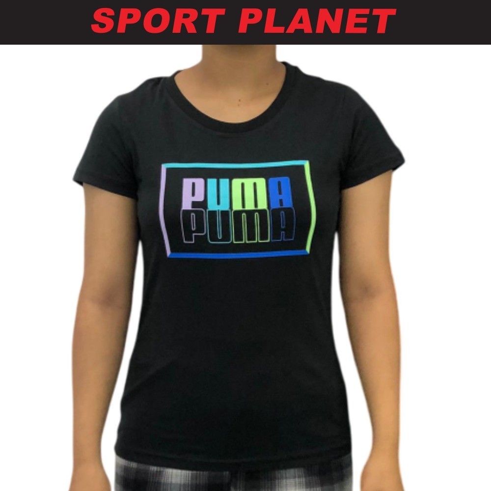 Puma Women Logo Graphic Tee Shirt Baju Perempuan (680842-01) Sport ...