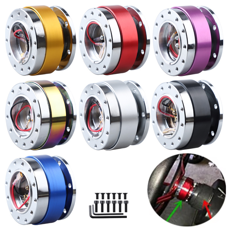 Car Modification Quick Release Steering Wheel Hub Adapter 6 Hole Snap ...