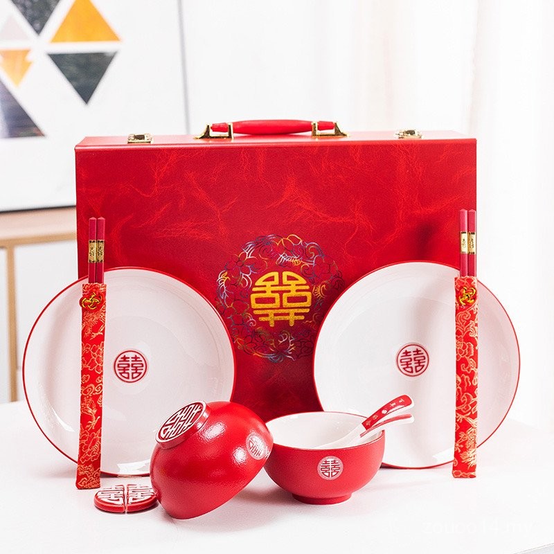 Pinggan Makan Seramik Mangkuk Perkahwinan Gaya Cina Set Mangkuk Sup ...