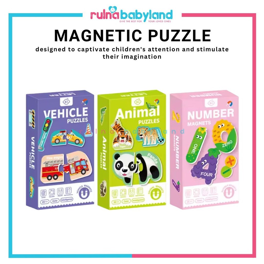MONTESSORI MAGNETIC PUZZLE - ANIMAL / CAPITAL LETTER / LOWERCASE LETTER ...