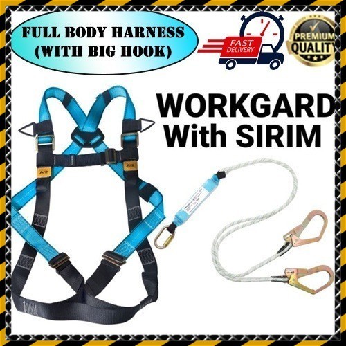 WORKSAFE WORKGARD SAFETY FULL BODY HARNESS WITH BIG HOOK - WGF512 ...