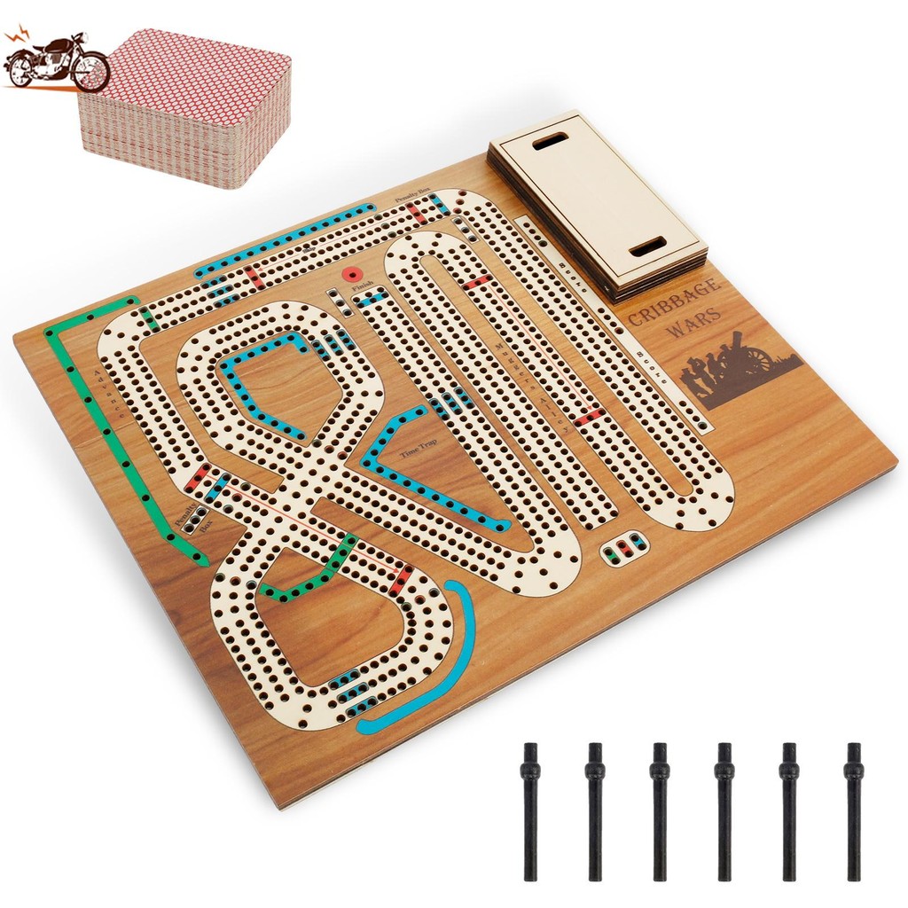 Cribbage Board Game Fun Cribbage Game Set Wood Cribbage Board with ...