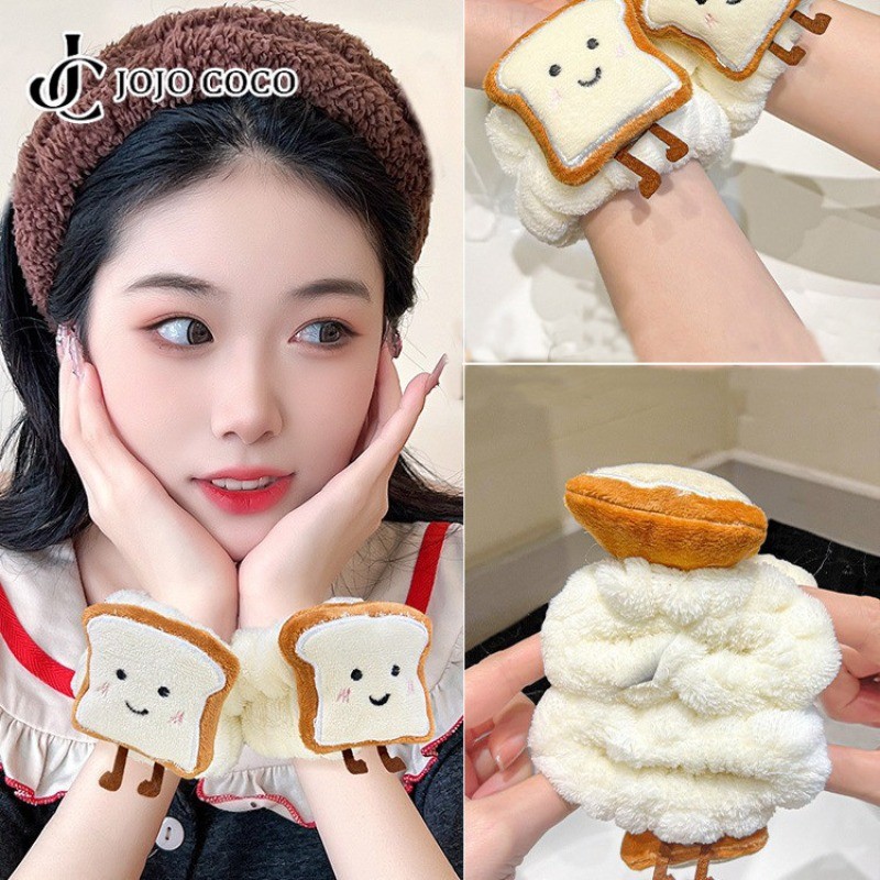 JOJO COCO Cute Cheese Toast Plush Large Intestine Headband Face Wash ...