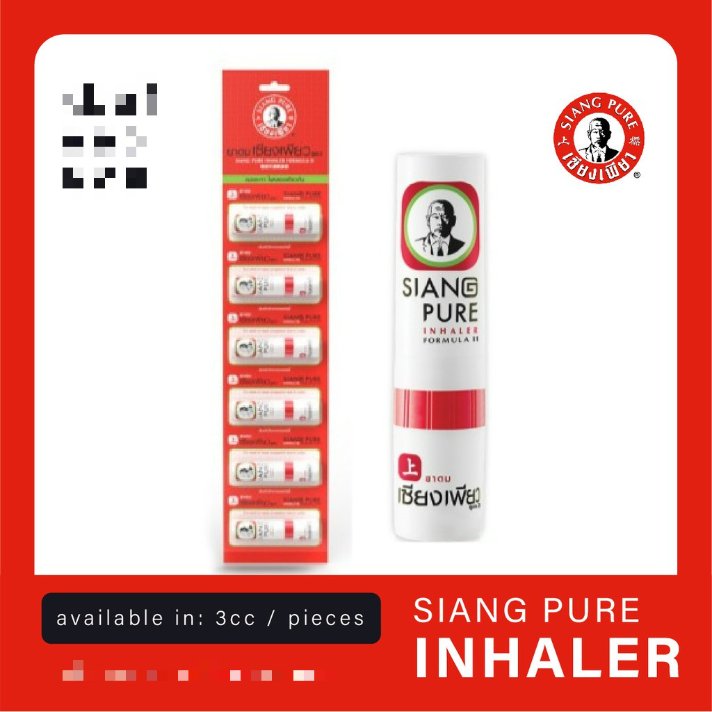 【READY STOCK】Siang Pure Thai Inhaler Menthol Oil Nasal Cold FLU Sinus ...