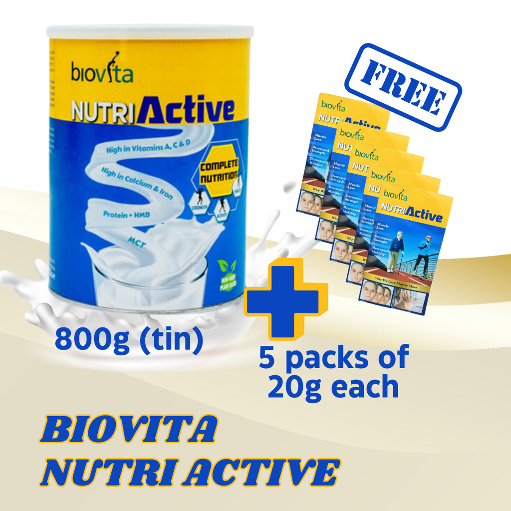 Biovita Nutri Active (800g) + FREE 100G (5 sachets of 20g) | Shopee ...