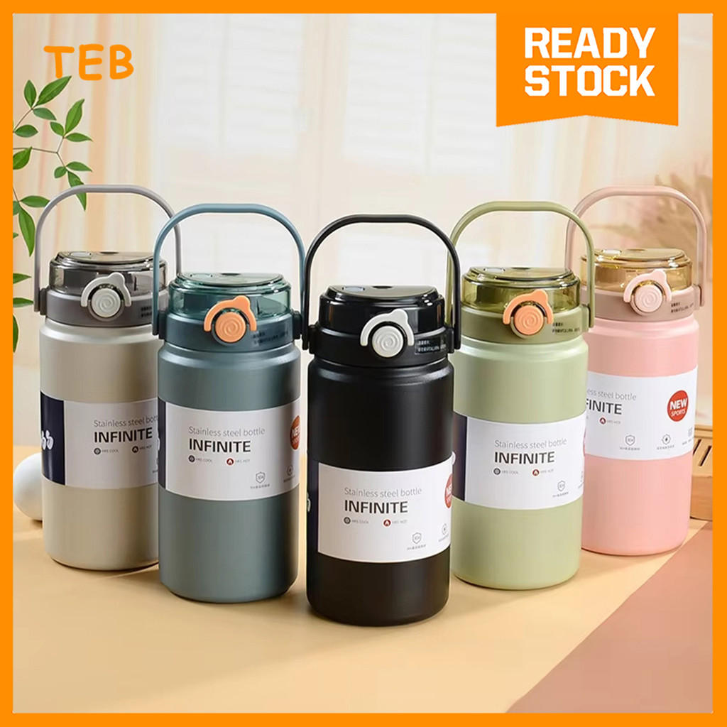 [TEB] 1000ml 316 Stainless Steel Thermos Cup Handle Double Drink Portable | Shopee Malaysia