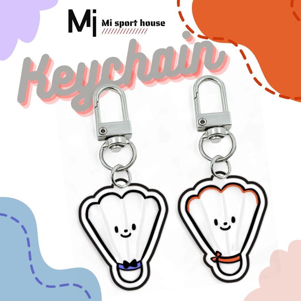 Keychain Shuttlecock Smiley Face Rantai Kunci Bulu Tangkis Muka Senyum ...