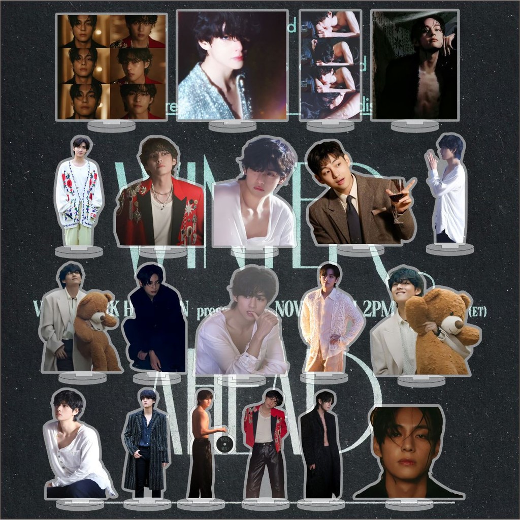 ST3 BTS V New Album Winter Ahead Stand Plates Home Office Desktop Kim ...