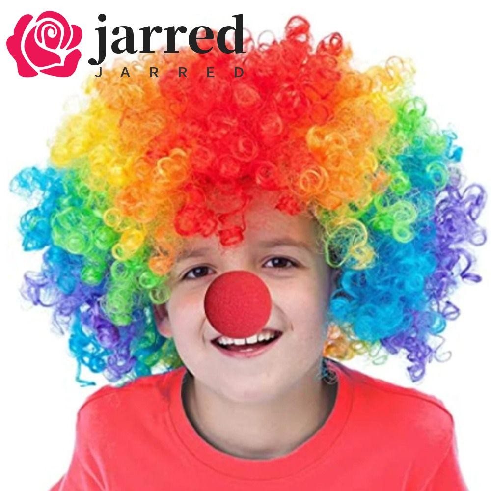 JARRED Football Fans Wigs, Rainbow Synthetic Wigs Afro Curly Clown Wigs ...