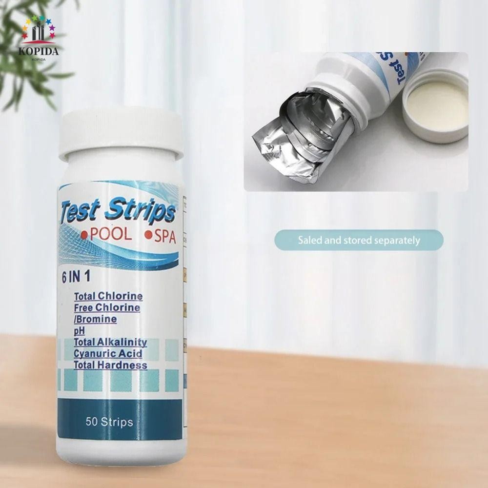 WILLIS 50 Pcs/Bottle 6-in-1 PH Test Strips, High Sensitivity Residual ...