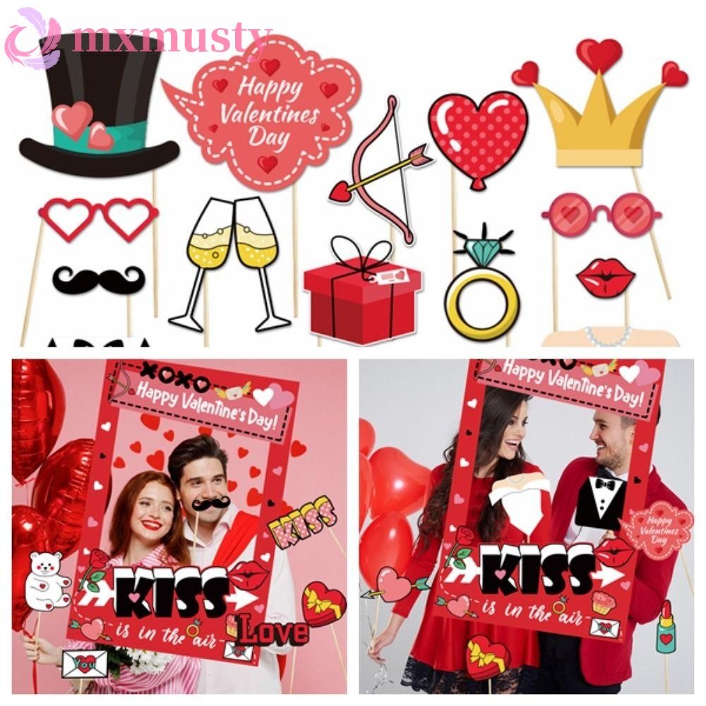 MXMUSTY 24Pcs/Set Valentine’s Day Photo Props, Romantic Elegant Bridal ...