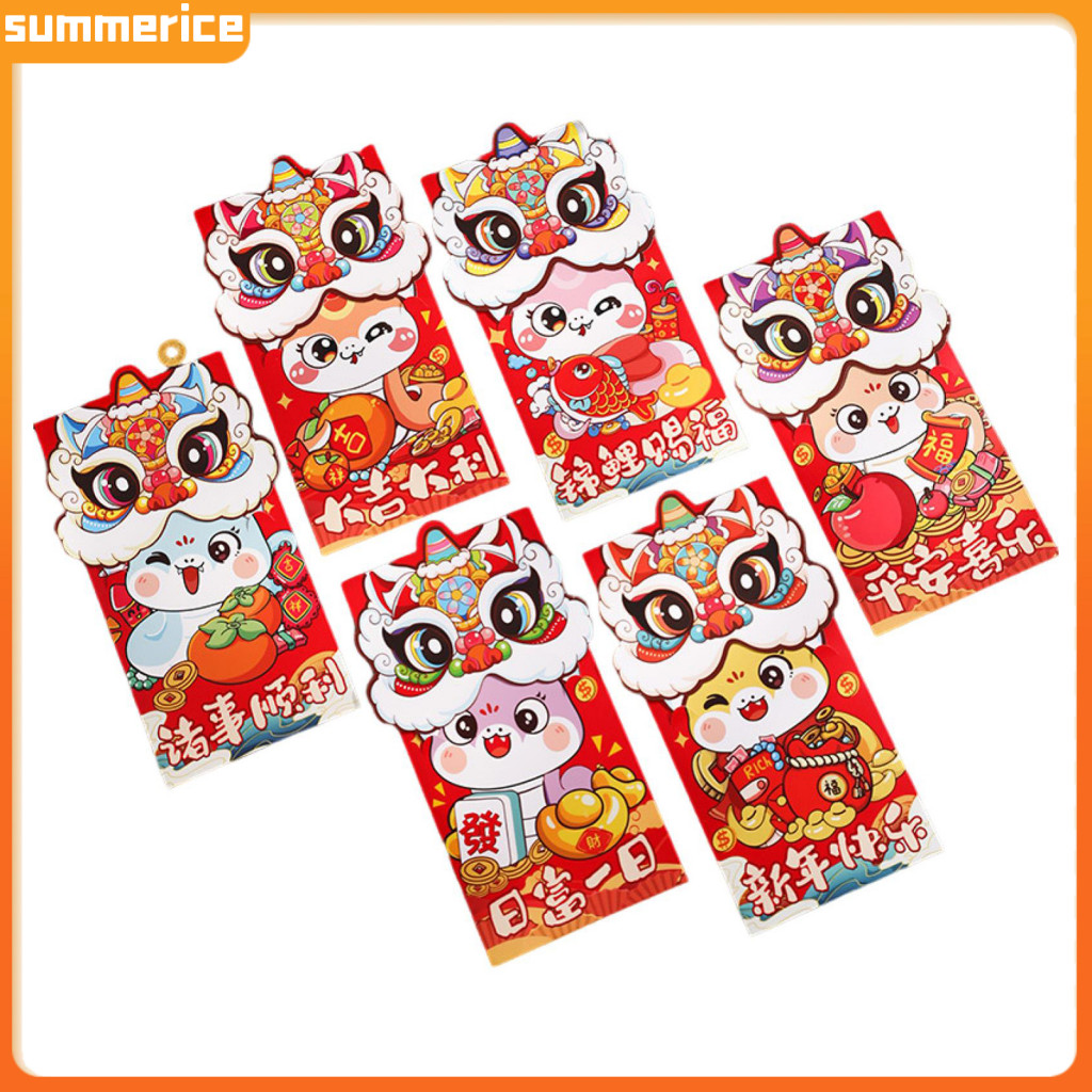 【Ready stock】 Modern Snake Design Envelopes Cartoon Snake Red Packets 6 ...