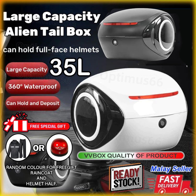 Monorack +Alien Tail Box🔥Top Box Alien Siput Motor 35L Box Motor Y15 ...
