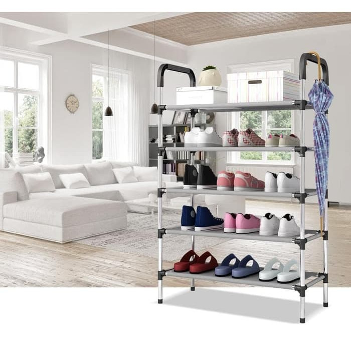 5 Layer Portable Stainless Sandal Shoe Rack | Shopee Malaysia