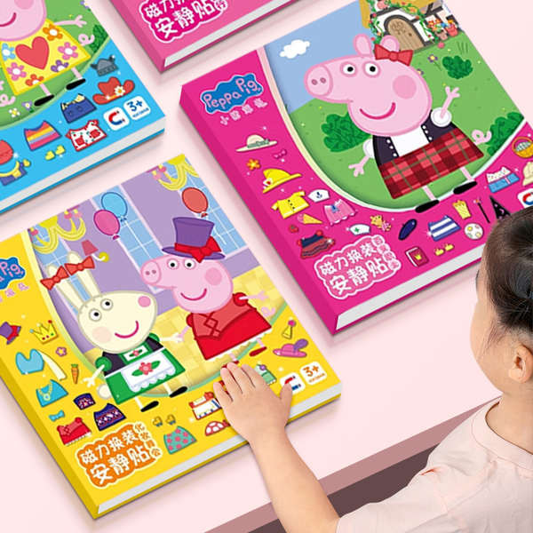 toys for kids girl sticker book Peppa Pig Baru Magnetik Senyap Buku ...