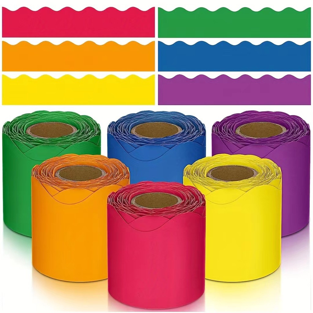 10m/roll Border Wave Stickers Waterproof Billboard Classroom Blackboard ...