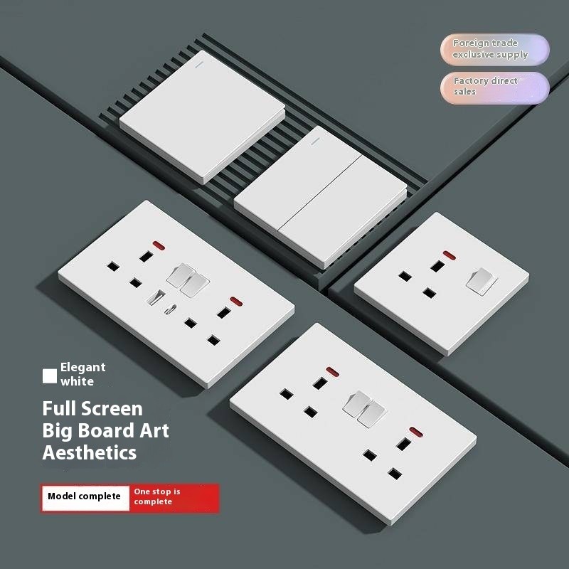 Cross-border Foreign Trade British Standard Switch Socket White One ...