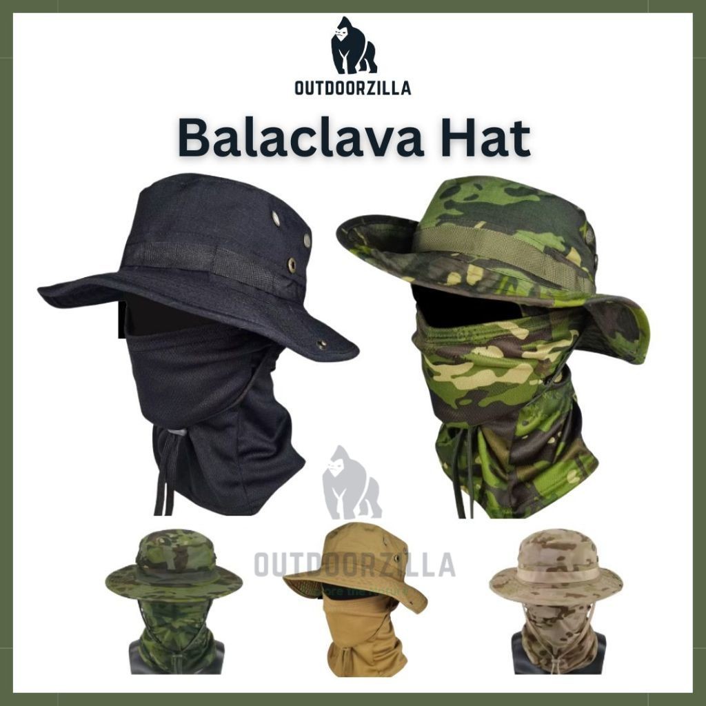Balaclava Hat Camouflage Bucket Hat Sun Protection Boonie Hat Military ...