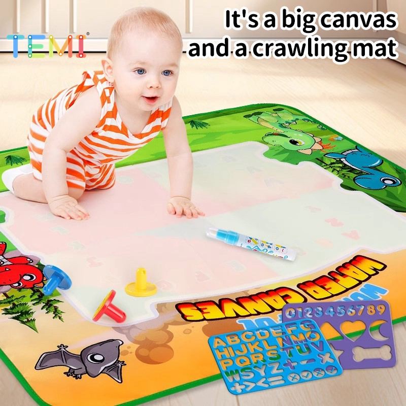 TEMI Kids Magic Water Drawing Mat Painting Set Reusable Painting Canvas ...