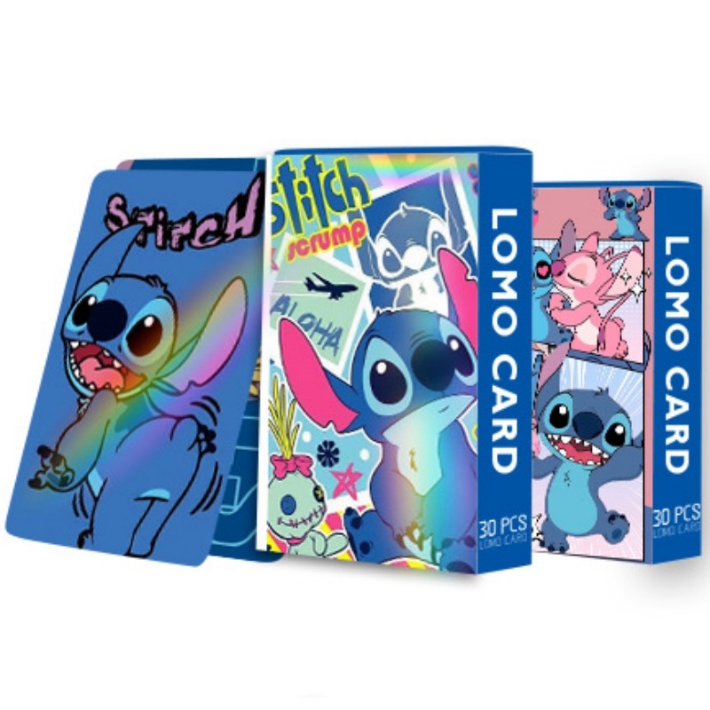 30pcs Manhwa Stitch Pokemon Sanrio Character Hologram Laser Lomo Cards ...