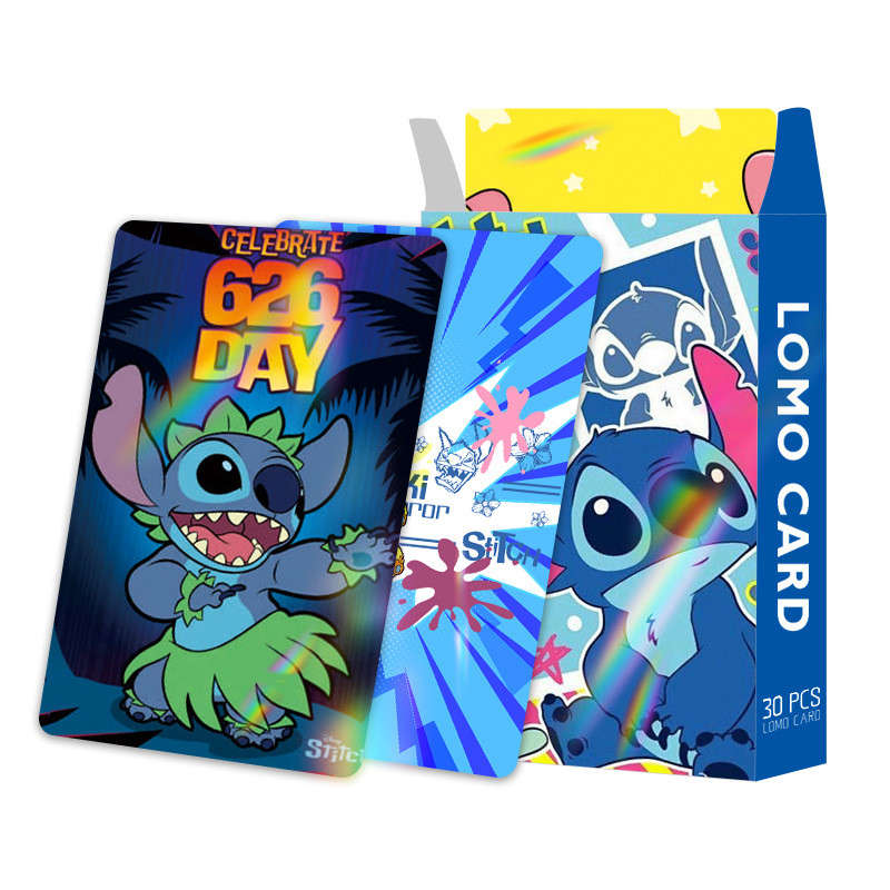30pcs Manhwa Stitch Pokemon Sanrio Character Hologram Laser Lomo Cards ...