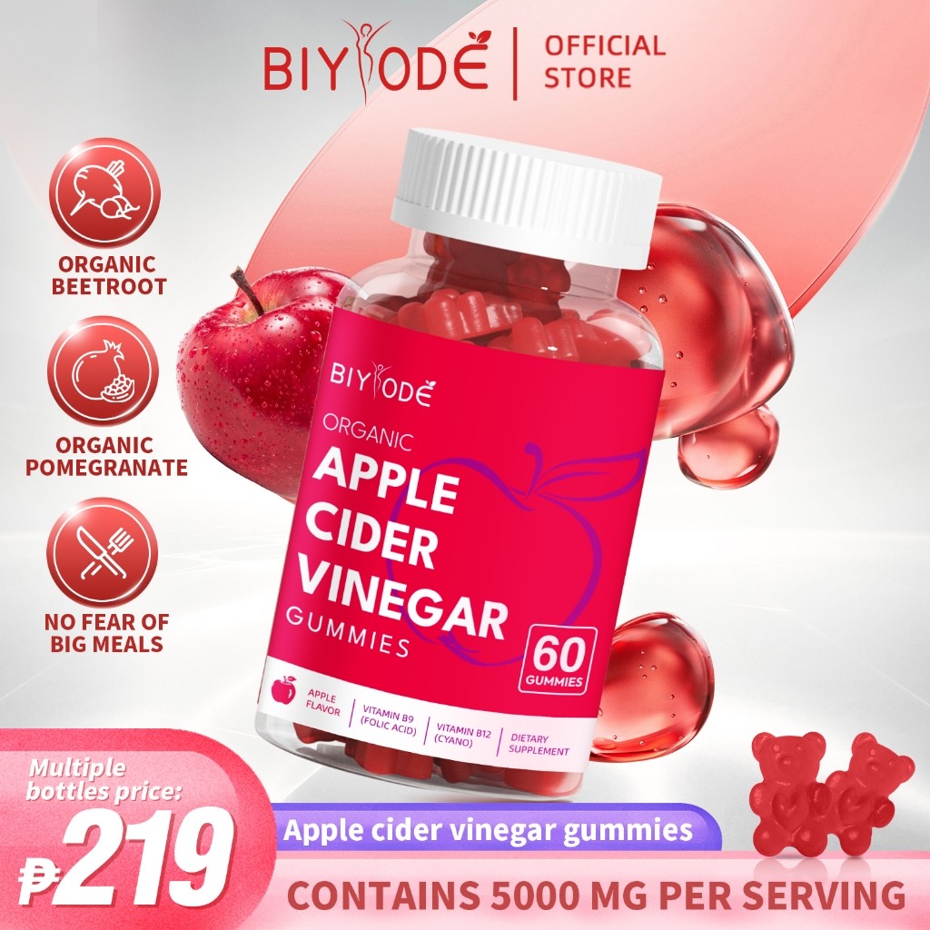 BIYODE Apple Cider Vinegar Gummies For Digestion, Fat Buster Weight ...