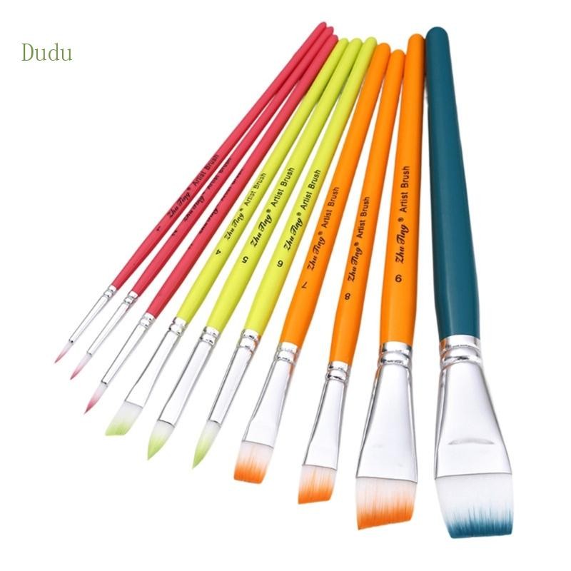 Dudu 10 Pcs Nylon Hair Painting Brush Artist Paint Brush Human Body ...