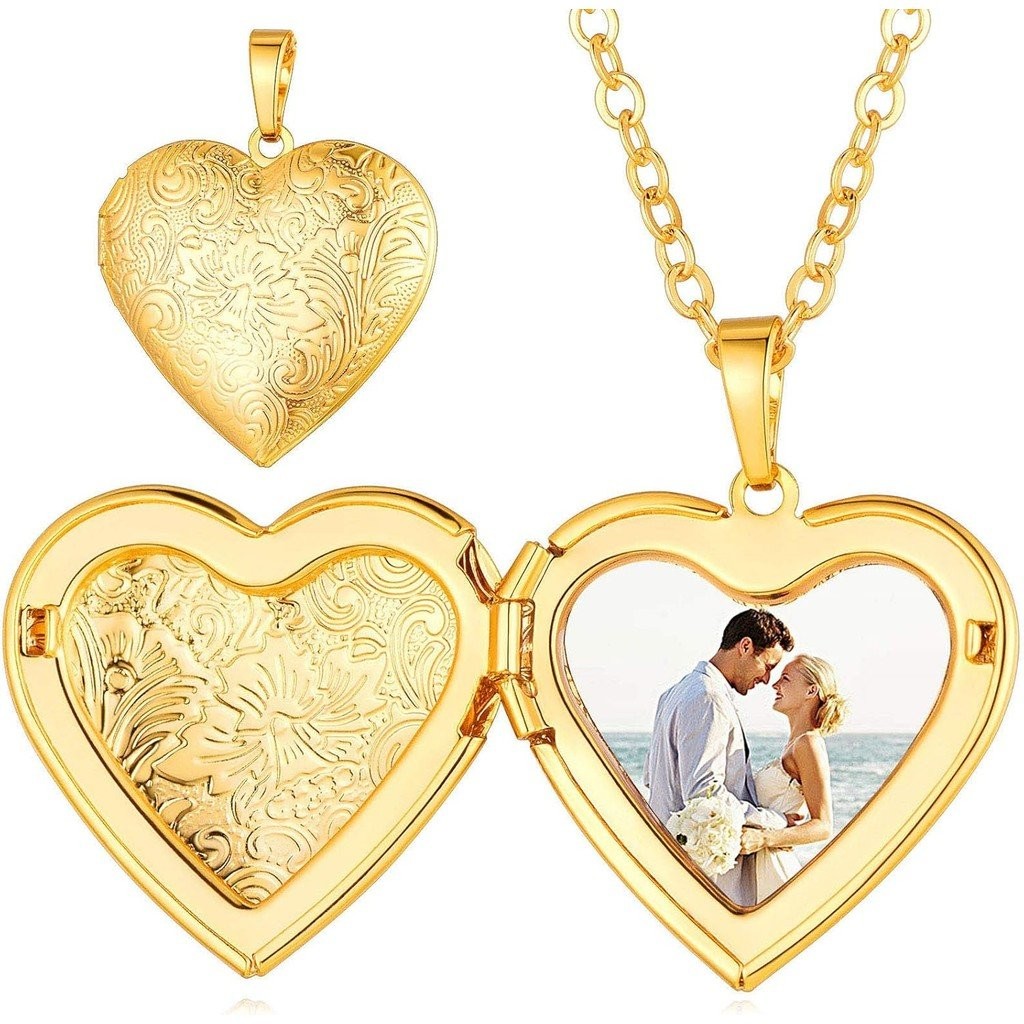 Custom4U Personalized Heart Locket Necklace with Pictures,Sunflower ...