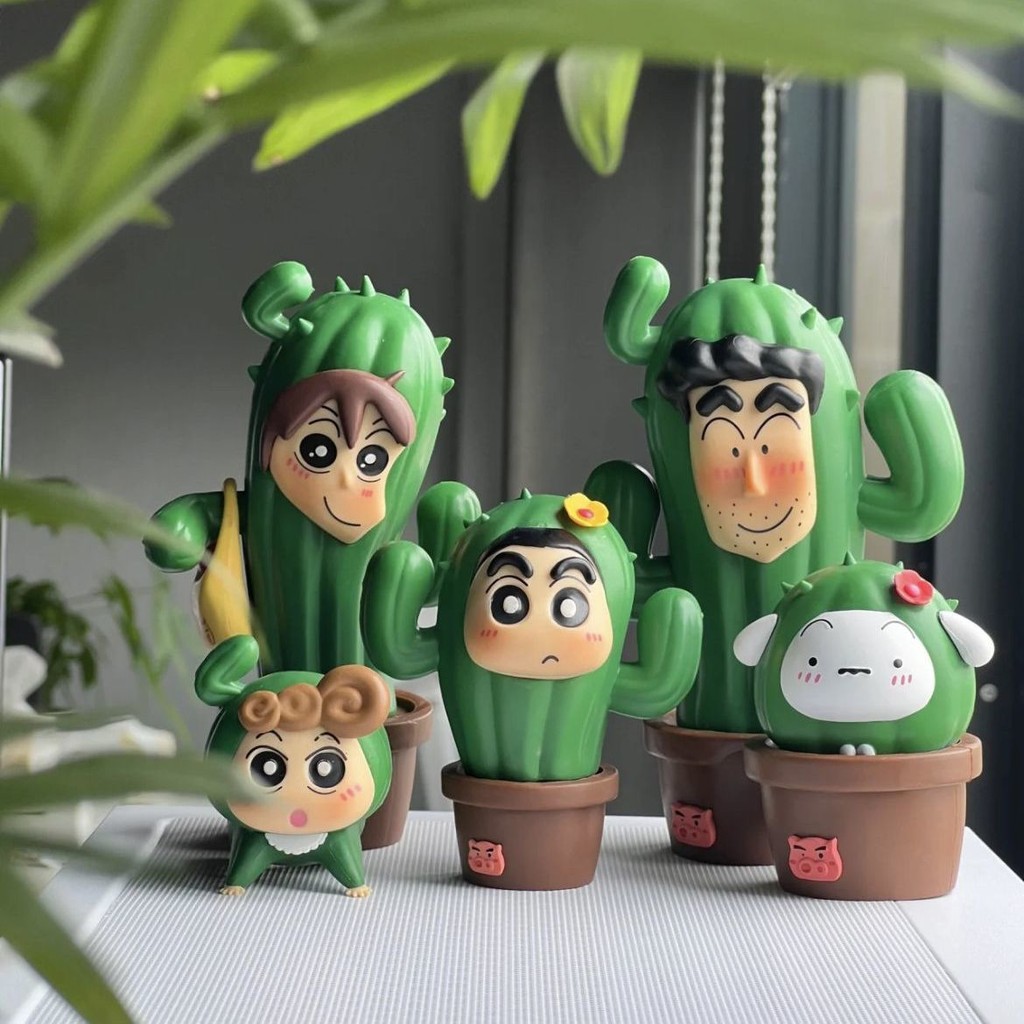 Crayon Shin-Chan Mystery Box Cactus Shin-Chan Figure Nohara Family Cute ...