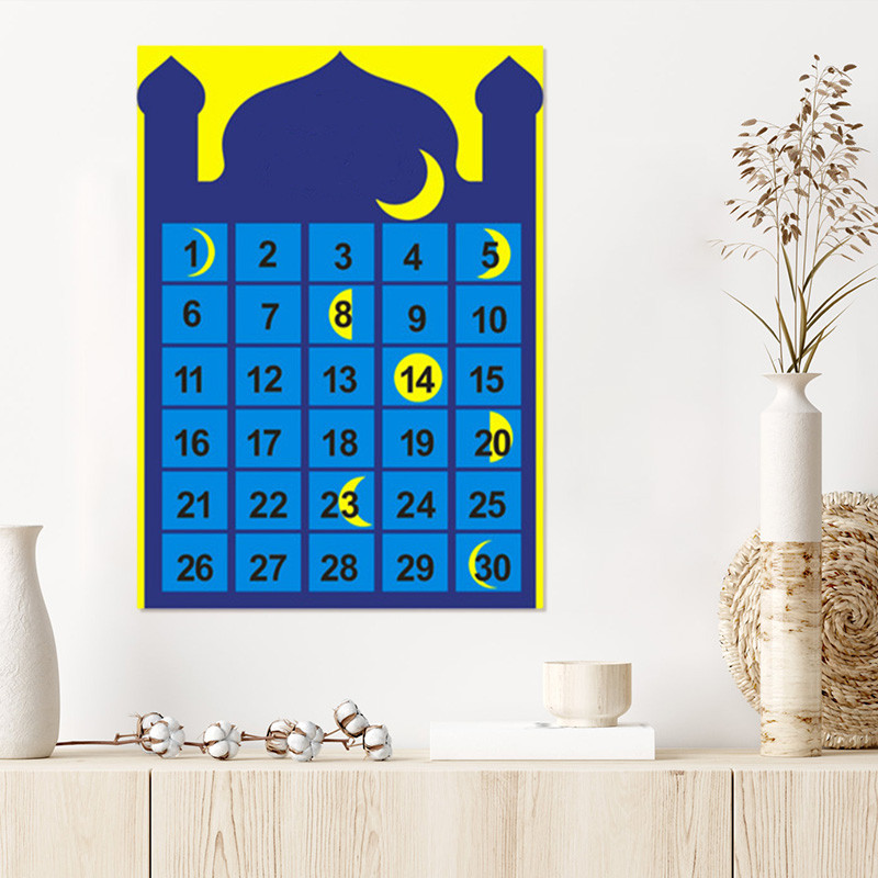 Ramadan Countdown Wall Calendar Simple Felt Castle Wall Hanging ...