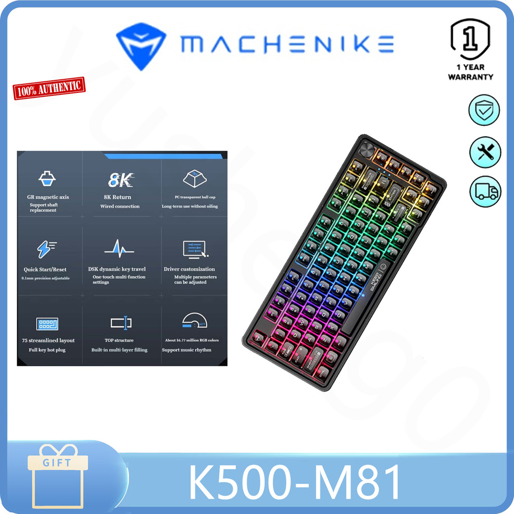 MACHENIKE K500-M81 Wired magnetic axis Mechanical keyboard 8K Return RT ...