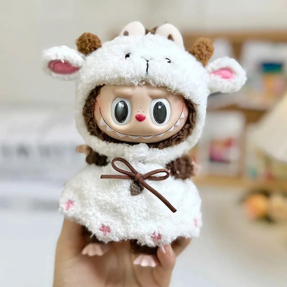 17cm Cute Mini labubu Outfit Accessories Labubu ropa Little Sheep Bib ...
