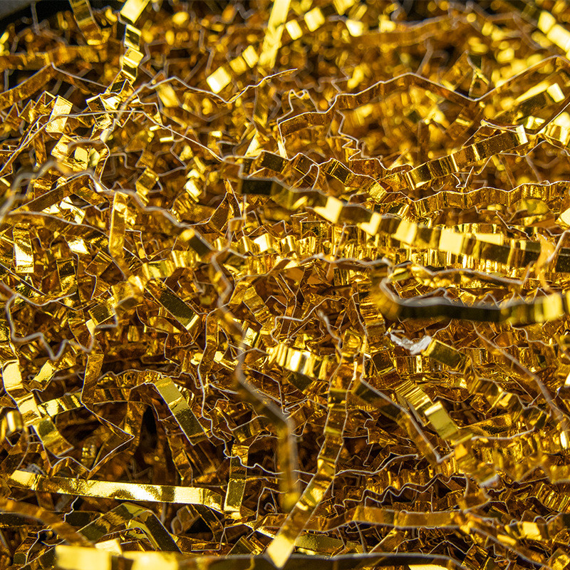 2000g Gold Shine Crinkle Cut Paper Shred Filler, Iridescent White ...