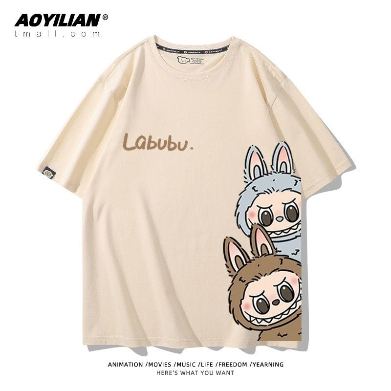 Labubu labubu Merchandise Cartoon Anime Couple T-Shirt Short-Sleeved ...