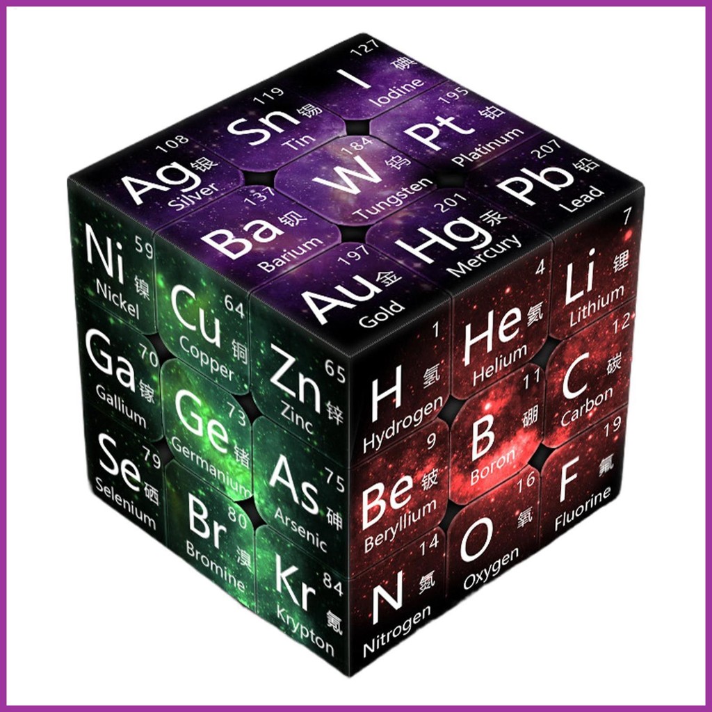 Chemical Elements Cube Puzzles Bilingual 3x3 Speed Cube Fidget Toys ...