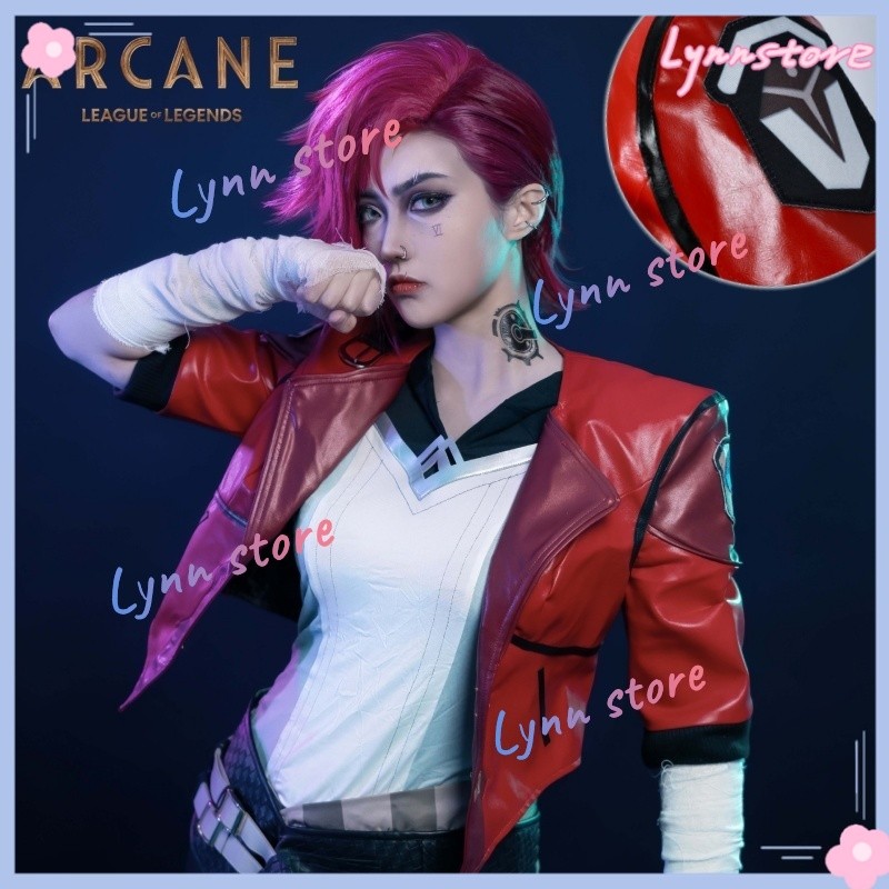 Arcane League of Legends VI Cosplay Costume Arcane VIOLET Cosplay Red ...